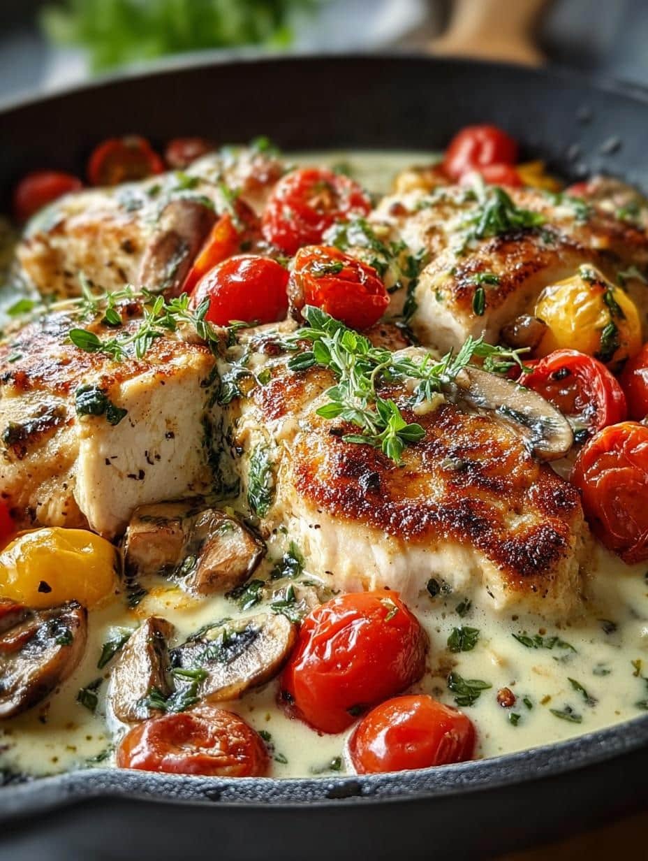 Creamy Mediterranean Chicken Skillet: 30-Minute Delight - Sesame Cooking